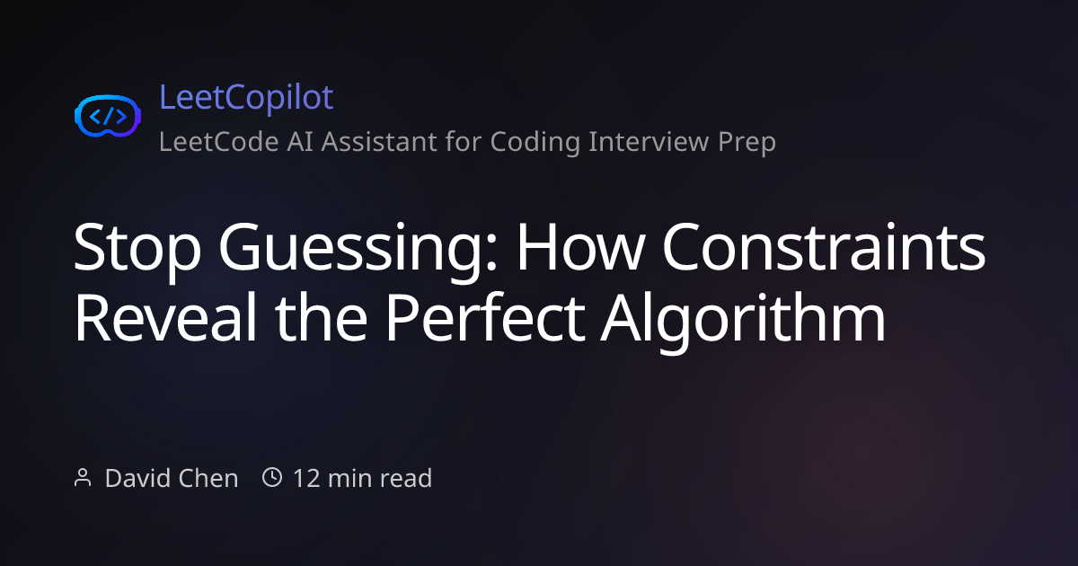 Stop Guessing: How Constraints Reveal the Perfect Algorithm ...